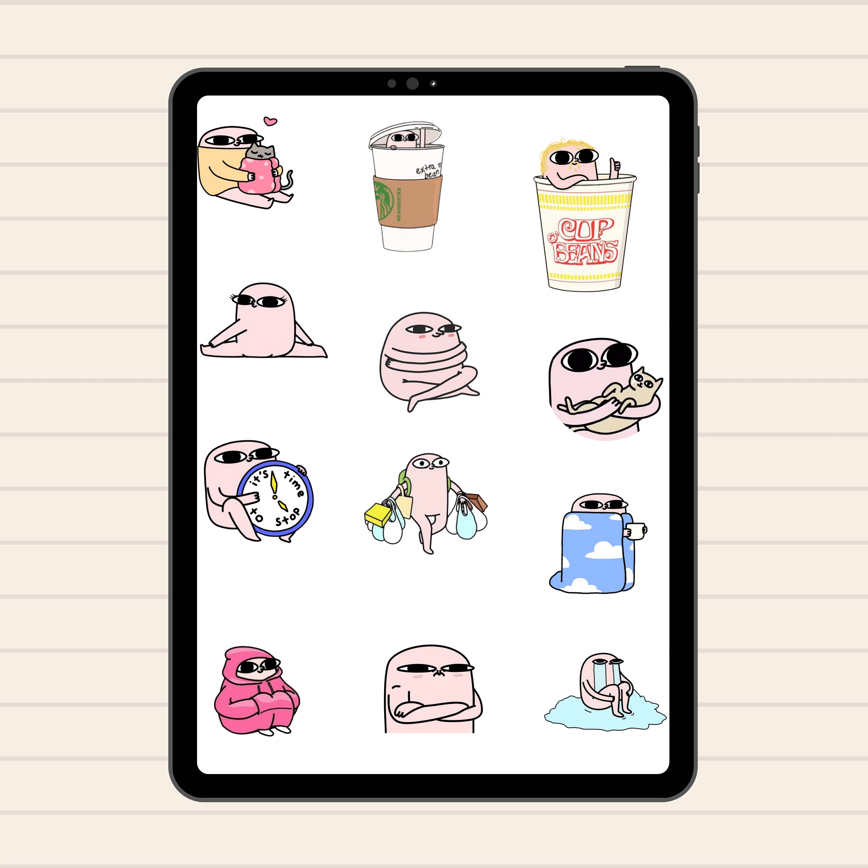 Cute and Funny Stickers PNG Sticky Notes Digital Icon Stickers Mood ...