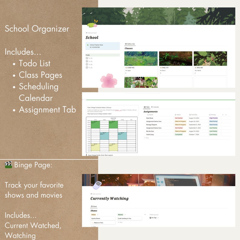 Notion school template - smoothrilly