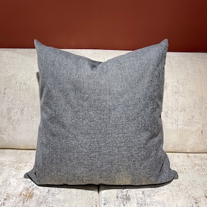 Dark Gray Linen Pillow Cover, Black Euro Pillow Sham 24x24, Linen ...