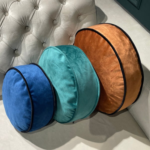 Round Velvet Pillow - Etsy
