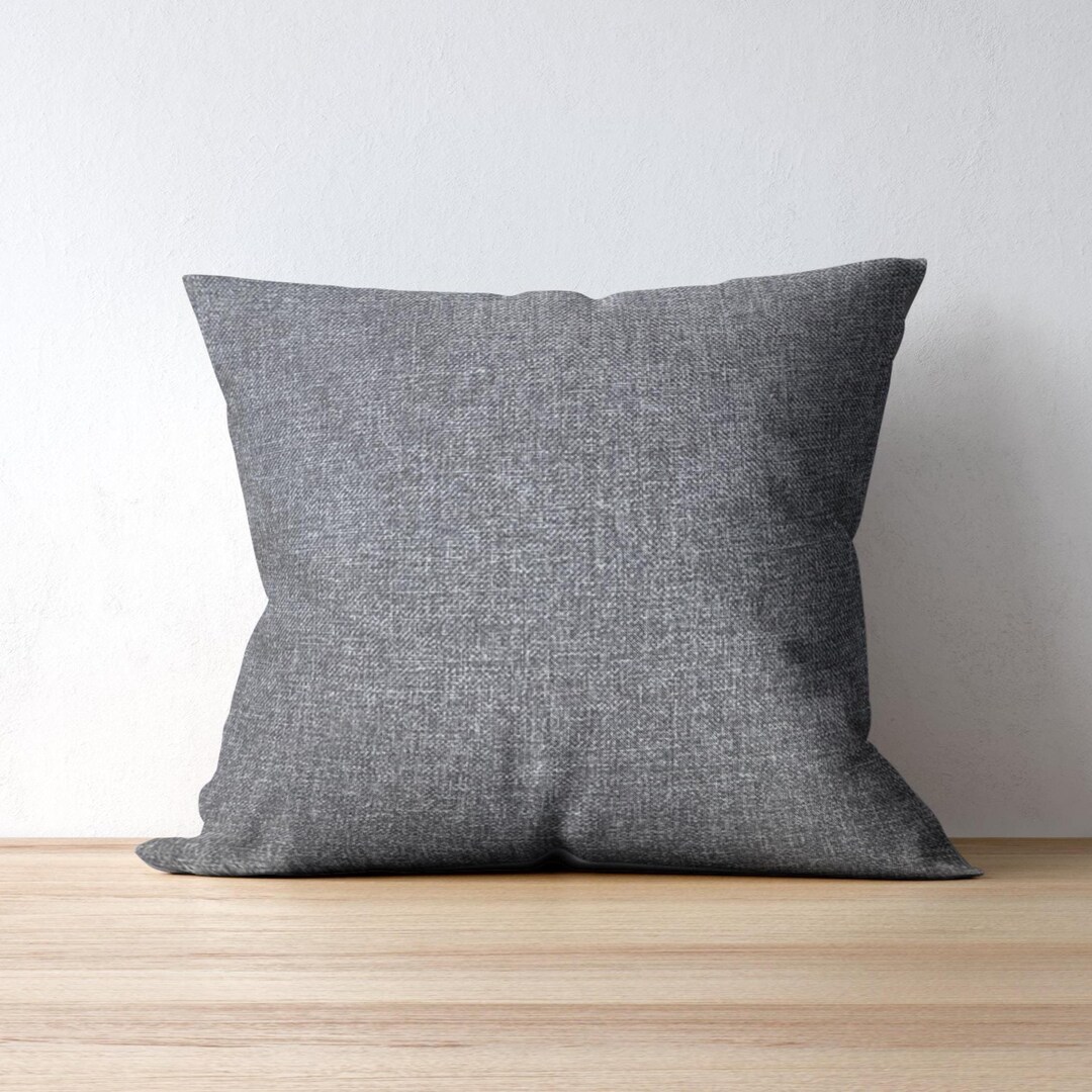 Dark Gray Linen Pillow Cover, Black Euro Pillow Sham 24x24, Linen ...