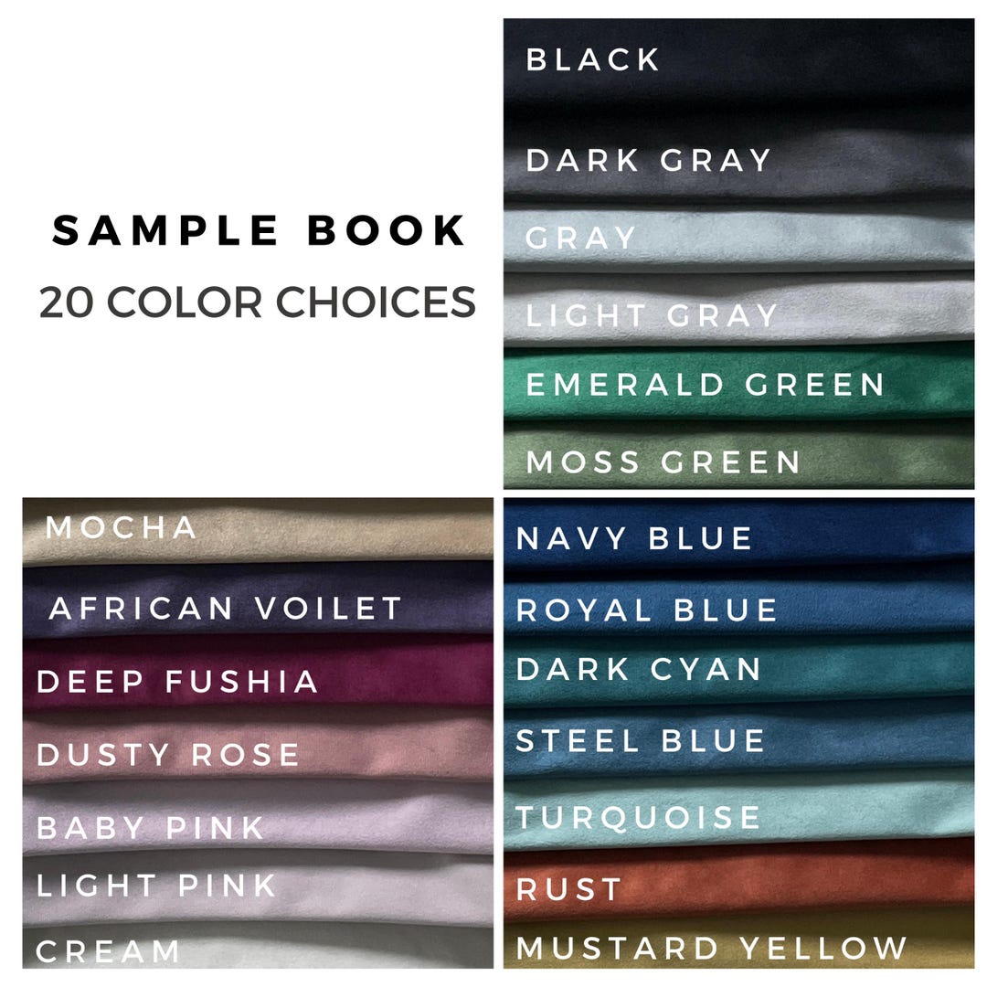 Velvet Fabric Swatches - Velvet Fabric Sample Book - 20 Color Choices ...