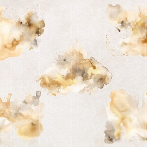 Neutral Splatter Clipart Bundle, Watercolor Splash Clip Art, Paint ...