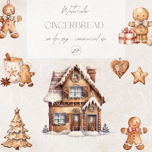 Watercolor Gingerbread Clipart Gingerbread Watercolor Clipart ...