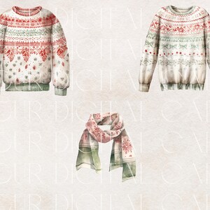 Watercolor Christmas Sweater Clipart, Cute Christmas Jumper Png, Ugly ...