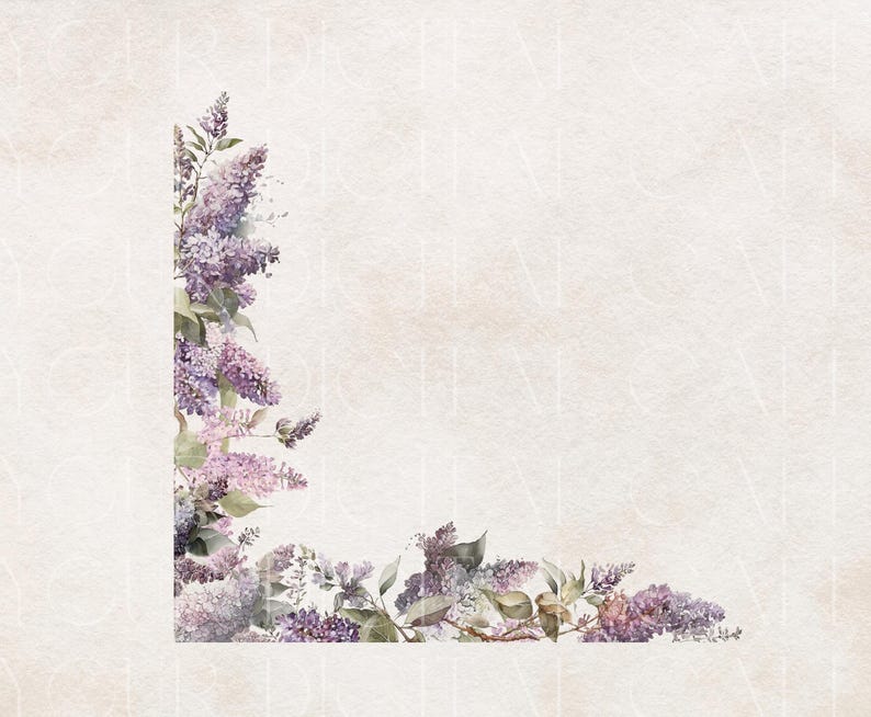 Watercolor Lilac Clipart, Spring Flowers Clipart, Purple Lilac Bouquets ...