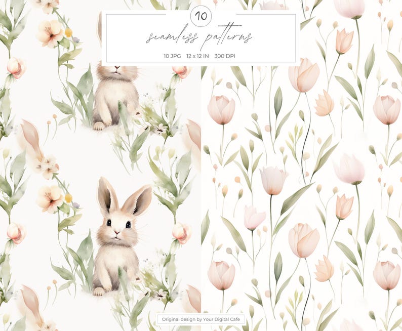Happy Easter Seamless Paper: Spring Patterns, Pastel Background ...
