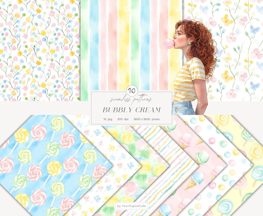 Pastel Seamless Paper: Spring Background, Summer Patterns, Scrapbook ...