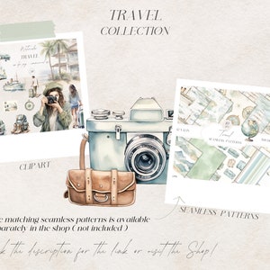 Watercolor Travel Clipart Bundle, Neutral Travel Graphics, Travel Time ...