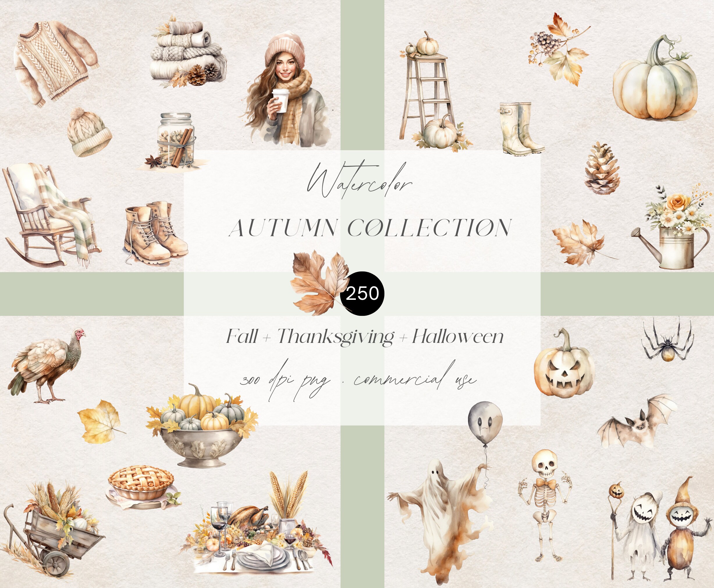 Autumn Clipart Bundle Fall Clipart Bundle Watercolor Bundle-fall ...