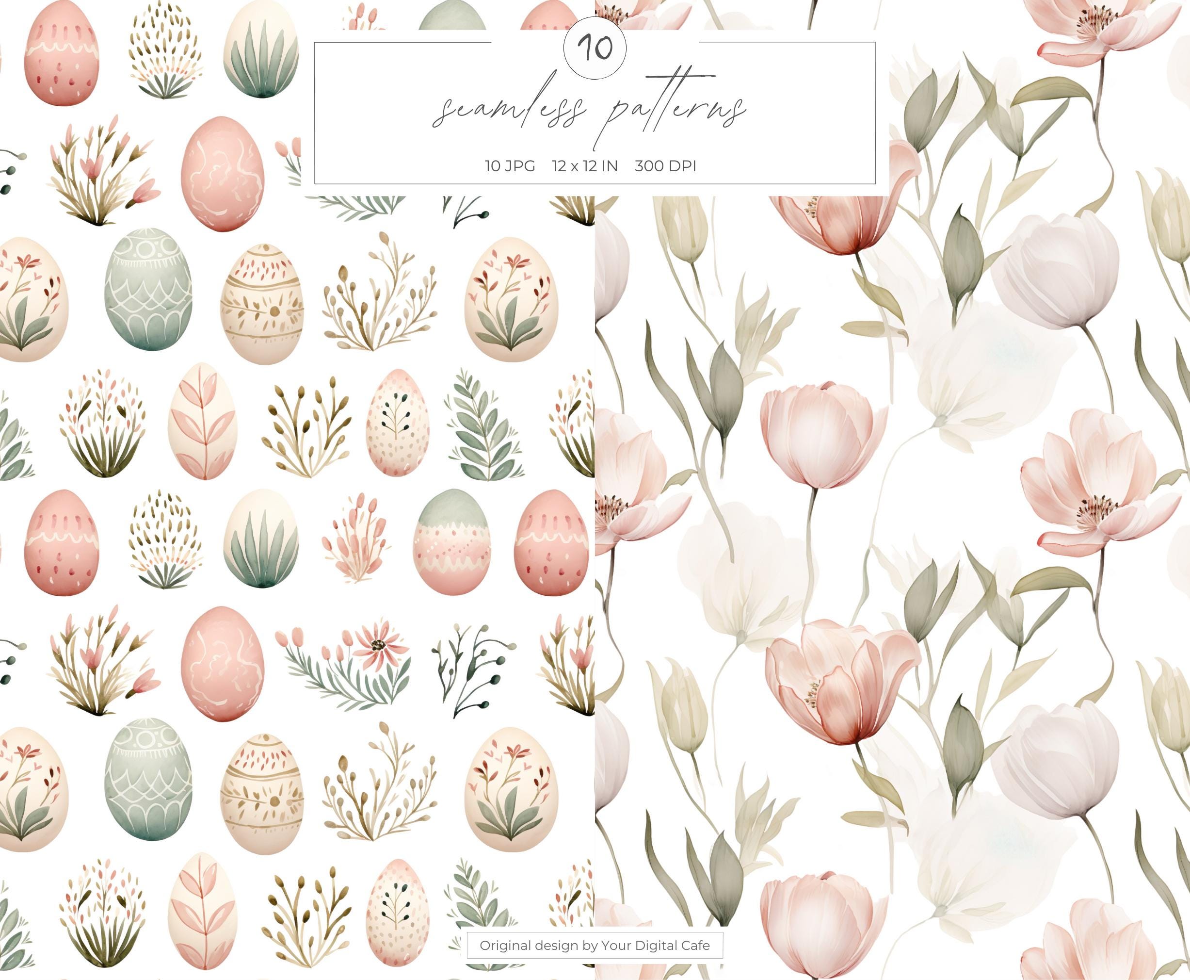 Happy Easter Seamless Paper: Spring Patterns, Pastel Background ...
