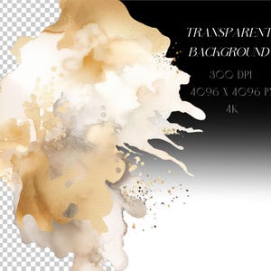 Neutral Splatter Clipart Bundle, Watercolor Splash Clip Art, Paint ...