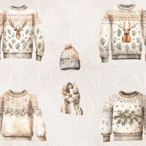 Watercolor Christmas Sweater Clipart, Cute Christmas Jumper Png, Ugly ...