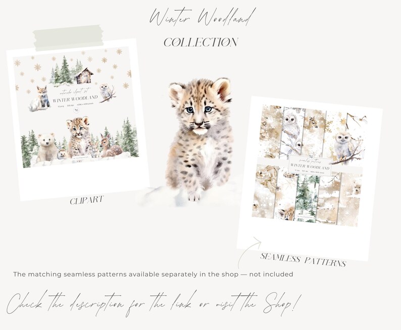 Winter Woodland Animals Clipart, Watercolor Winter Clipart, Woodland ...
