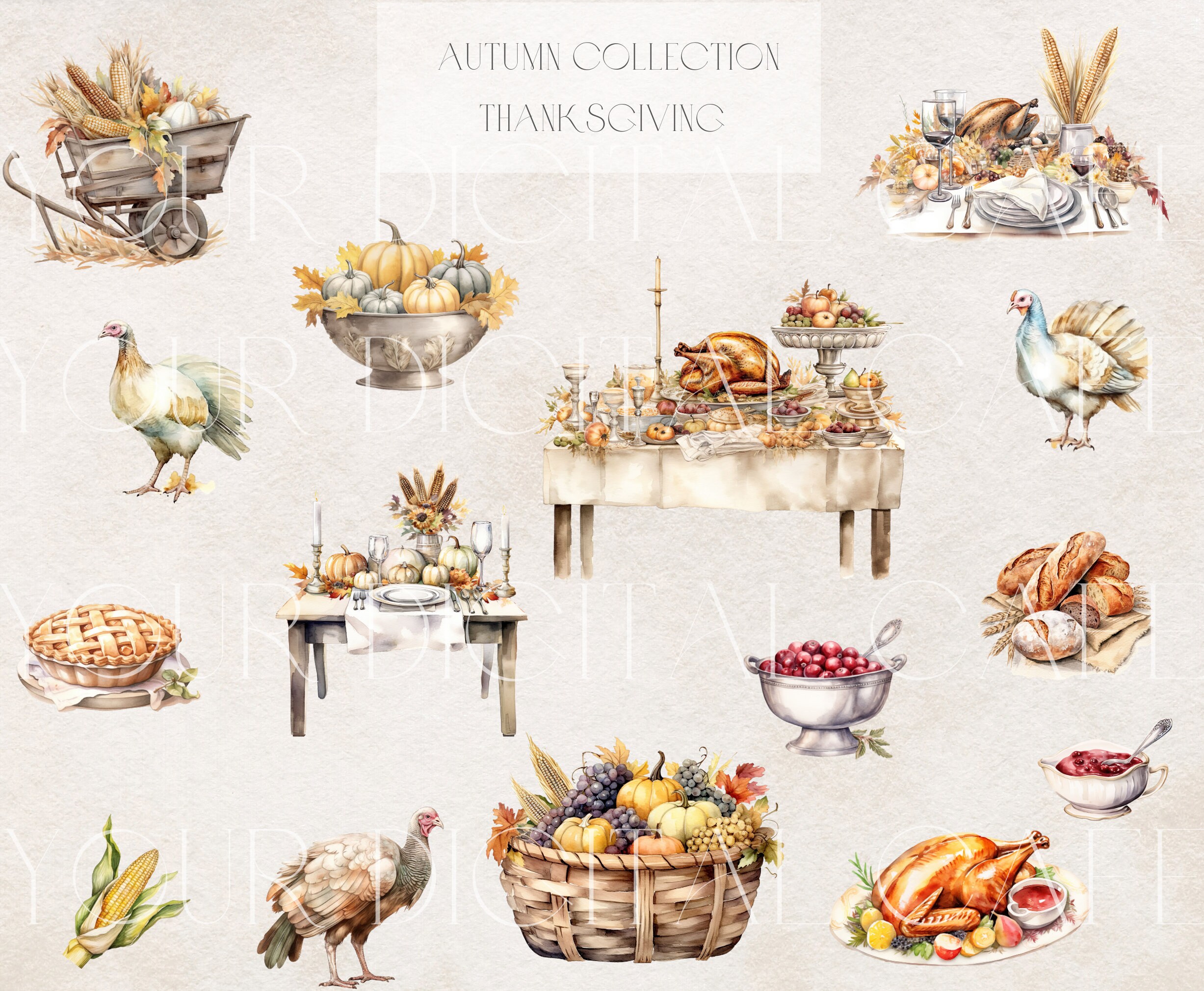 Autumn Clipart Bundle Fall Clipart Bundle Watercolor Bundle-fall ...