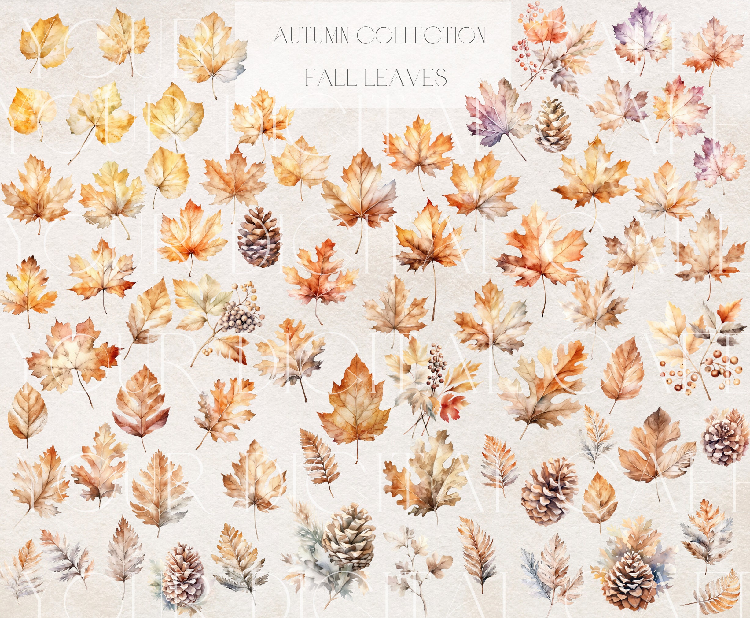 Autumn Clipart Bundle Fall Clipart Bundle Watercolor Bundle-fall ...