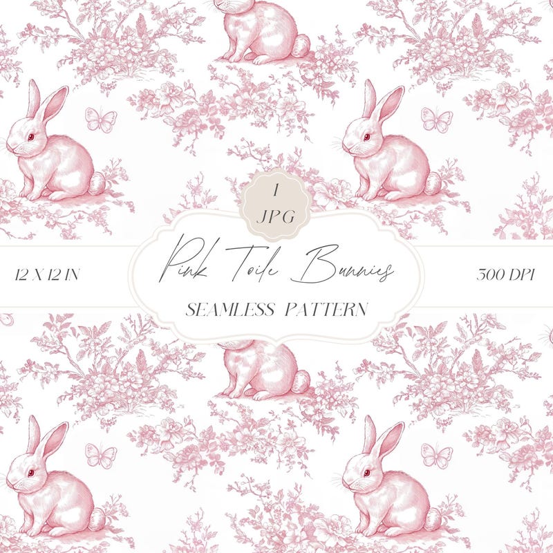 Pink Toile Animals Fabric - Etsy