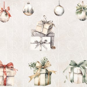 Watercolor Christmas Clipart Bundle, Cozy Christmas Graphics, Boho ...