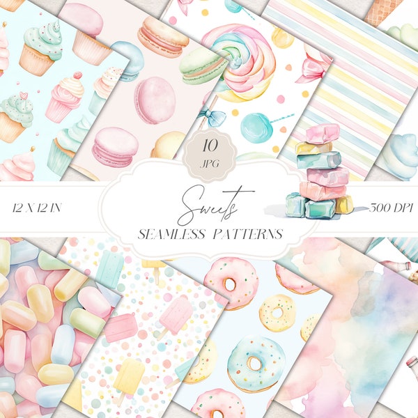 Pastel Candy Clipart, Candy Land Clipart, Watercolor Sweets Clipart ...