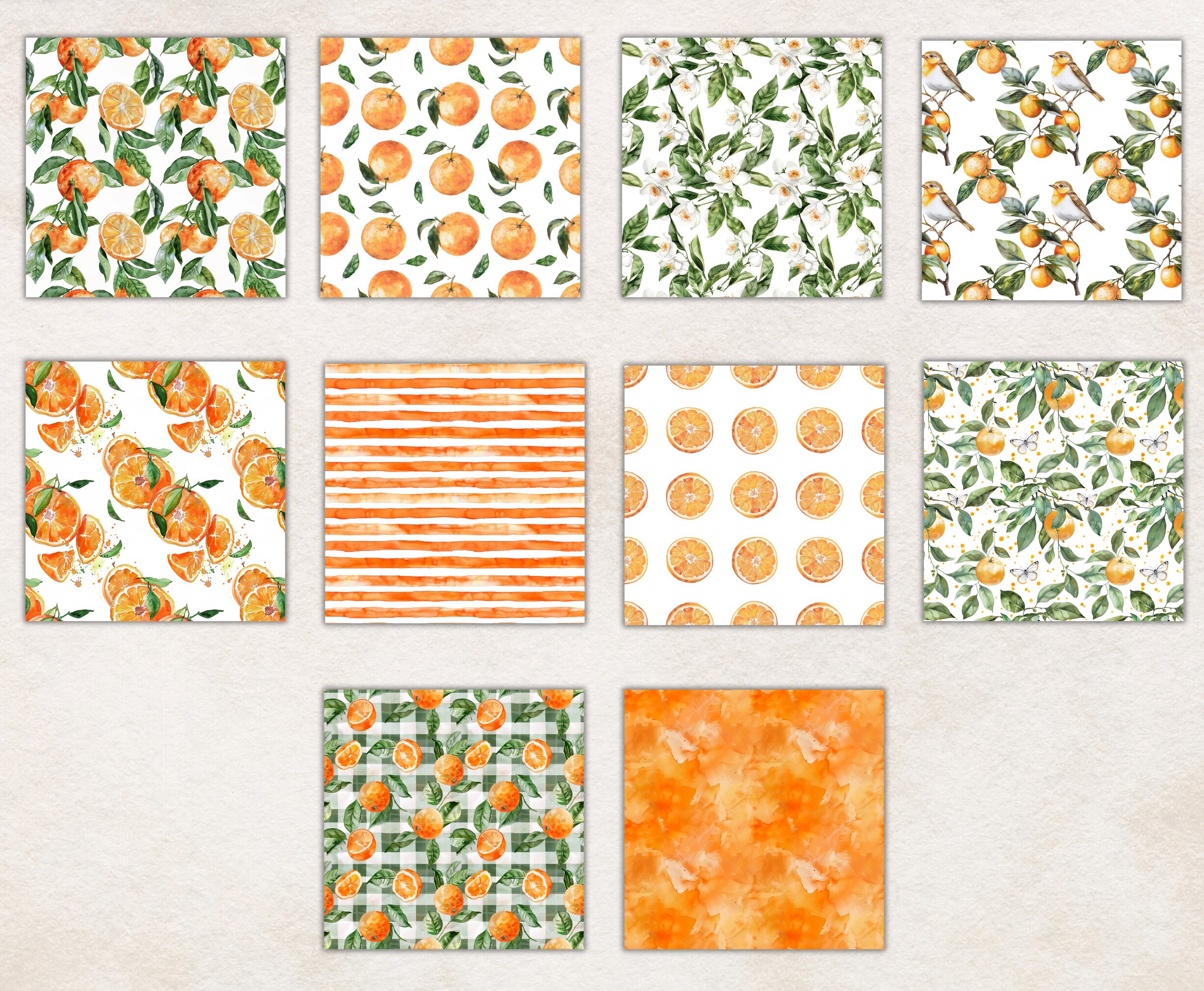 Watercolor Orange Seamless Patterns, Orange Digital Paper, Watercolor ...