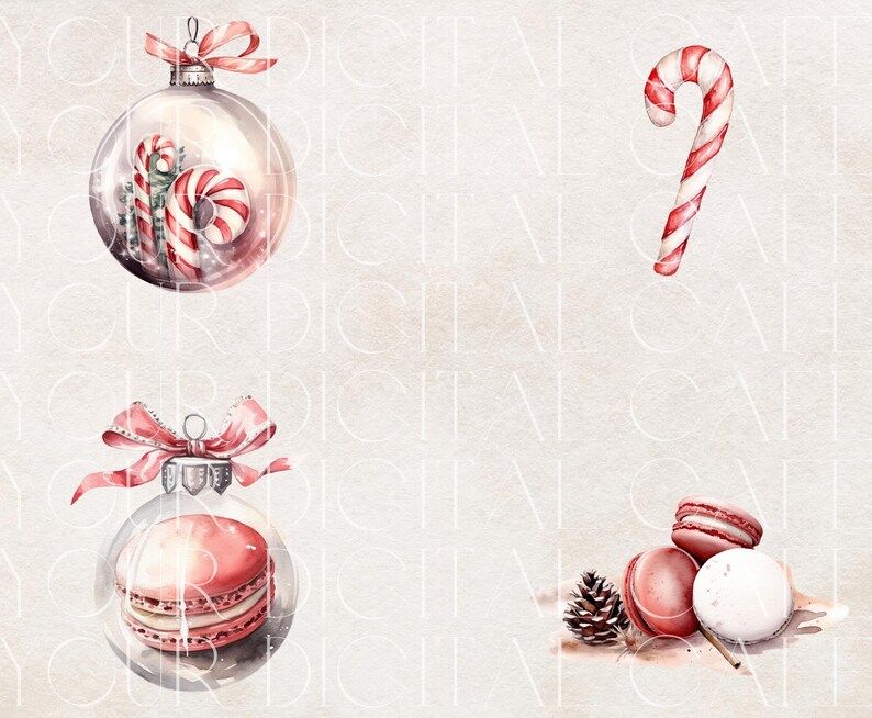 Christmas Decor Set Clipart Bundle, Christmas Glass Baubles PNG ...