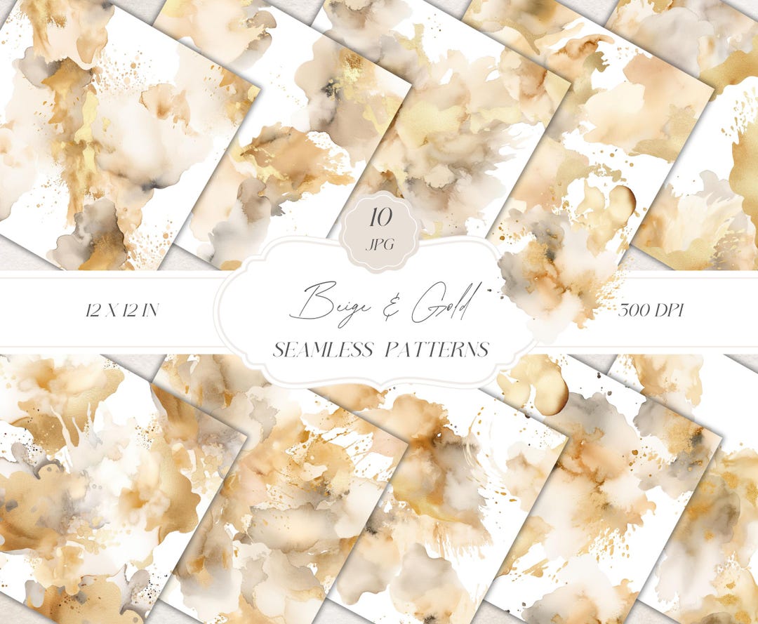 Neutral Splatter Seamless Patterns, Watercolor Splashes Digital Paper ...