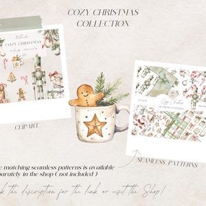 Watercolor Christmas Clipart Bundle, Cozy Christmas Graphics, Boho ...