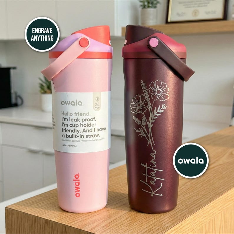 Engrave ANYTHING on Owala Freesip Sway Tumbler 30oz 40oz Custom Text ...