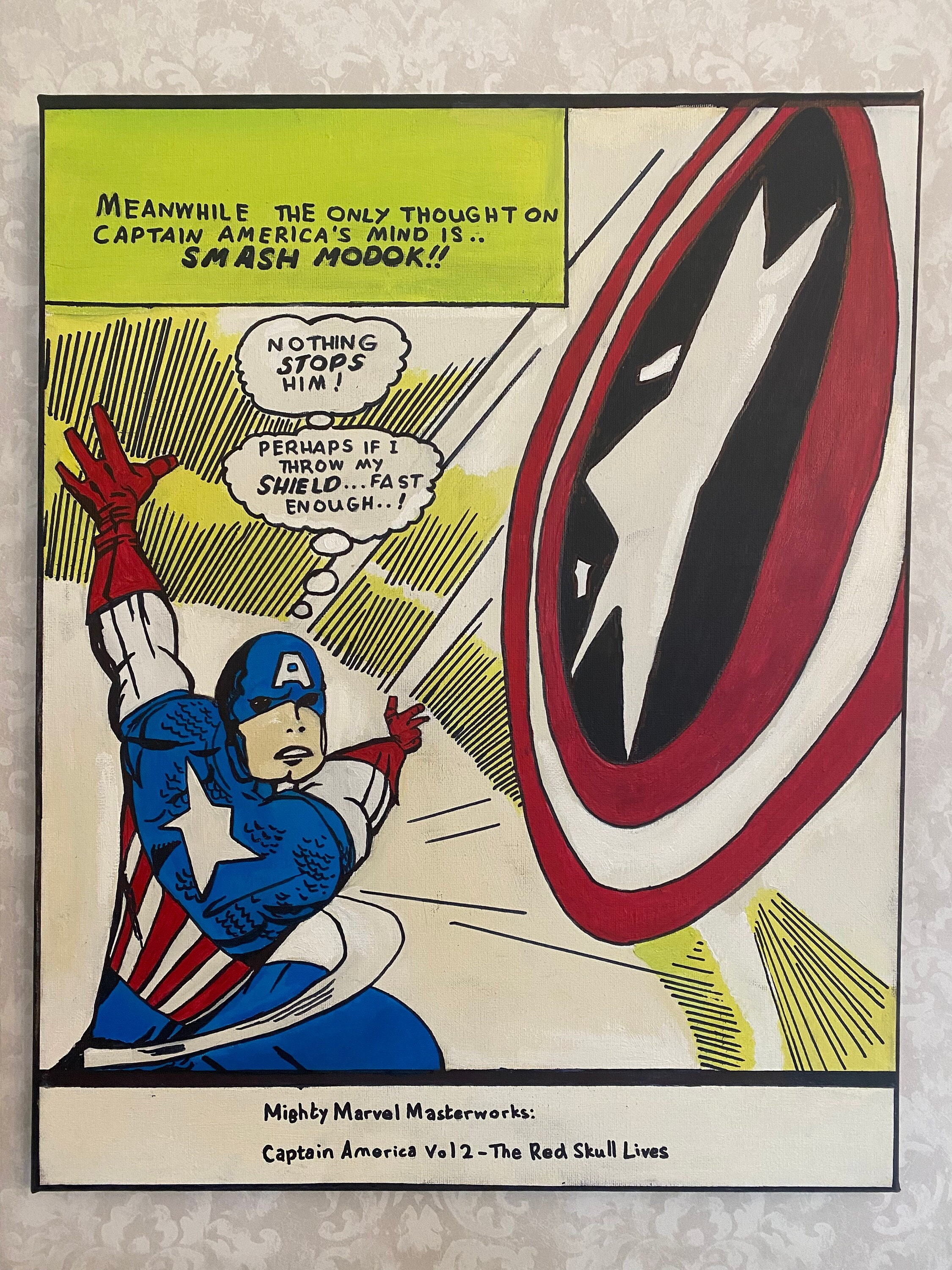 Captain America Marvel Oil Painting on Canvas - Etsy