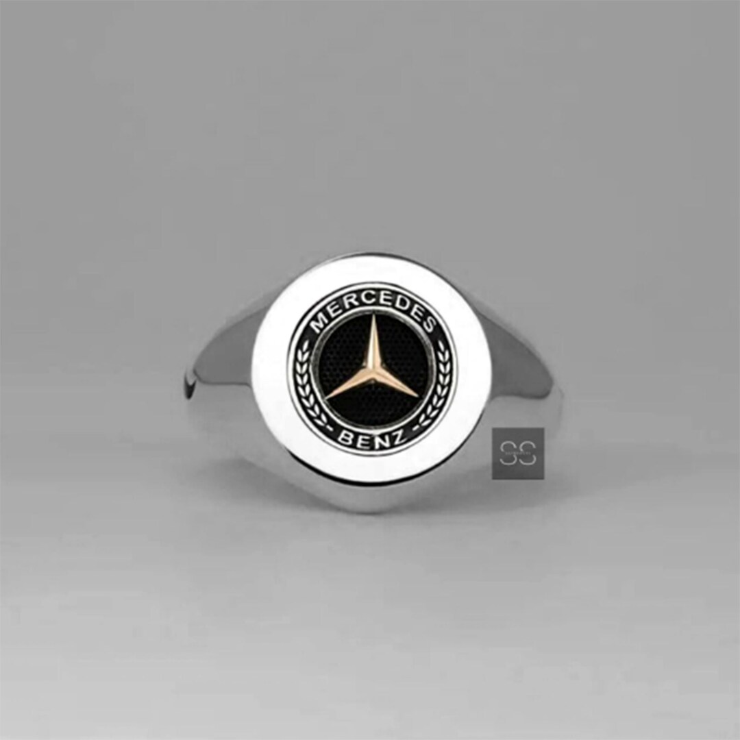 3D Mercedes Silver Everyday Ring Iconic Mercedes-benz Logo - Etsy