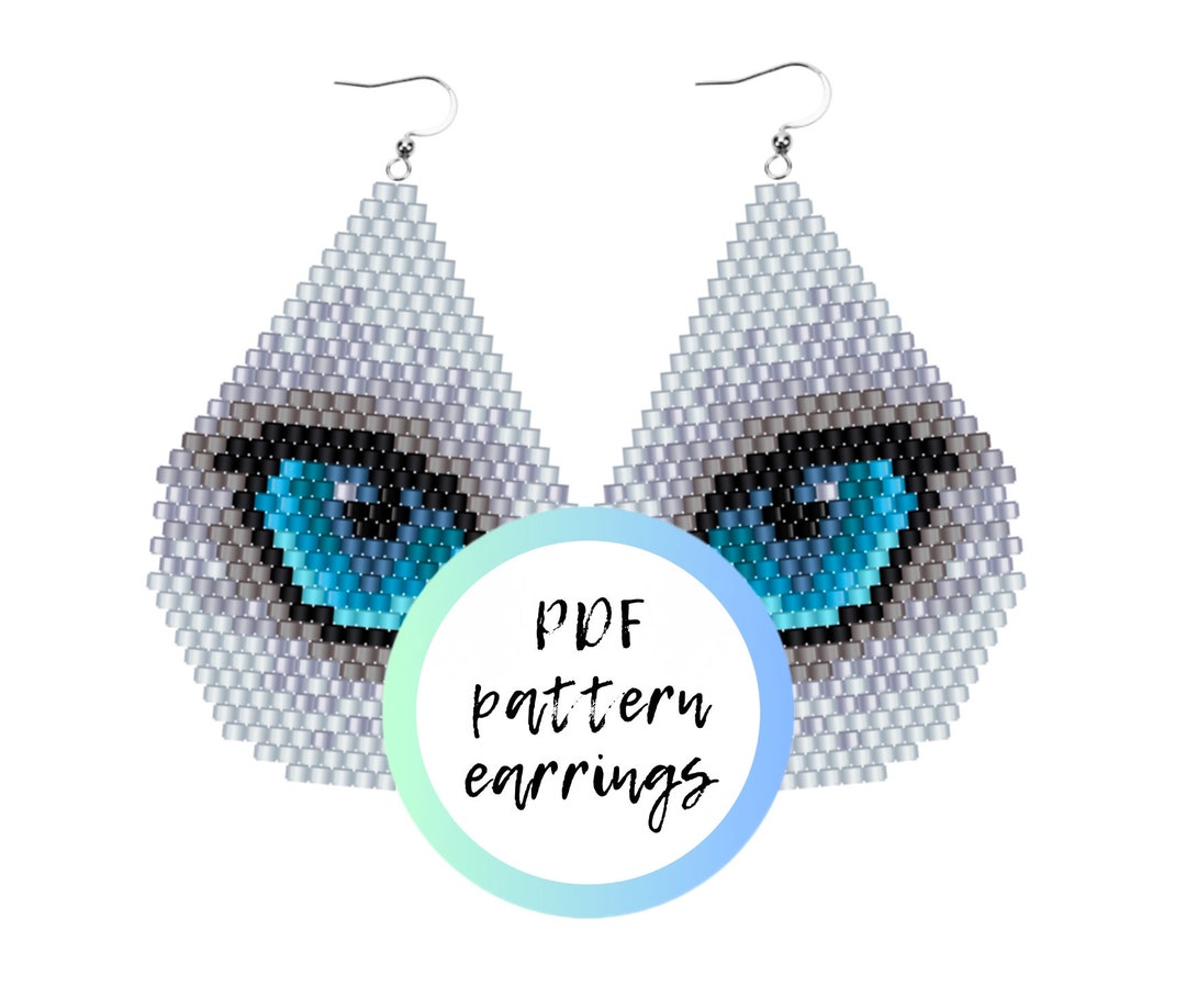 Siamese Cat Eye Beaded Earrings PDF PATTERN Brick Stitch Animal - Etsy