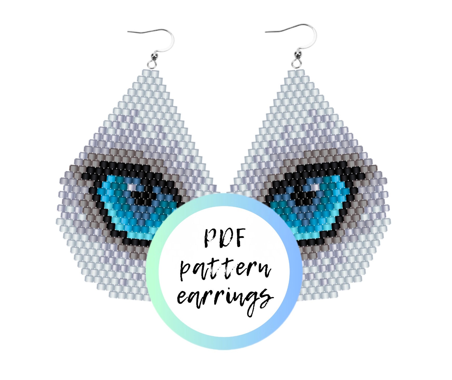 Siamese Cat Eye Beaded Earrings PDF PATTERN Brick Stitch Animal - Etsy