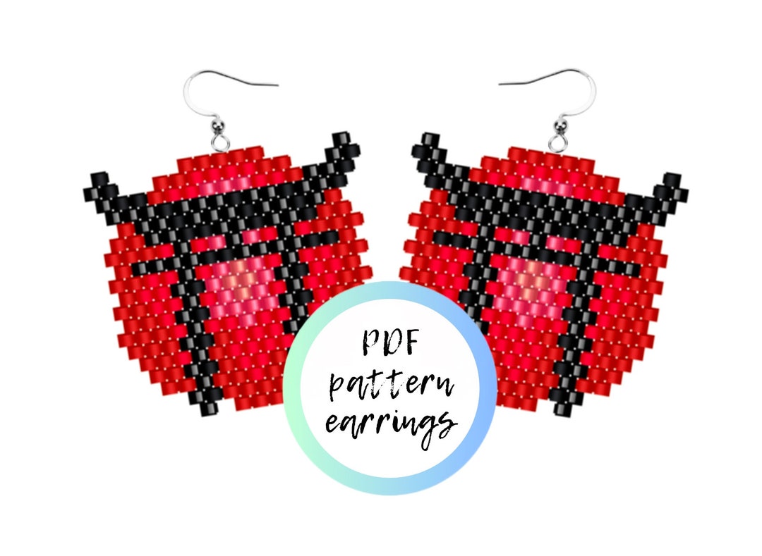 Chinese Gate Paifang Pailou Earrings PDF Beaded Pattern Brick Stitch - Etsy