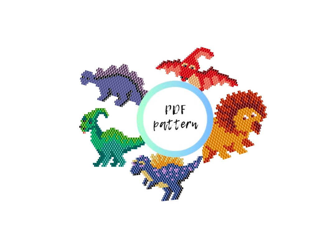 Dinosaur 5 PDF Beaded Patterns Brick Stitch - Etsy