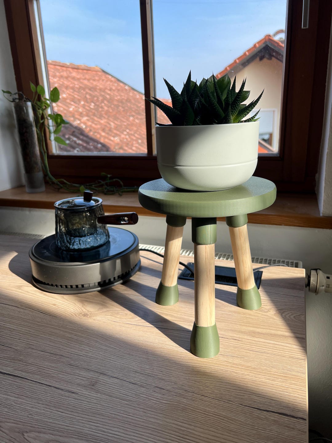 Modern 3D Printed Stool With Wooden Feet – Stylish, Sustainable ...