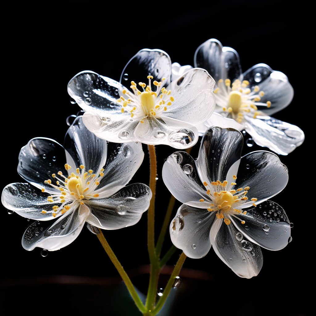 Skeleton Flowers Printable Floral Wall Art, Diphylleia Grayi, Instant ...