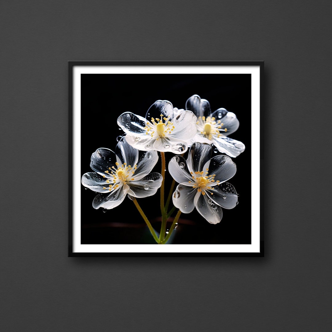 Skeleton Flowers Printable Floral Wall Art, Diphylleia Grayi, Instant ...