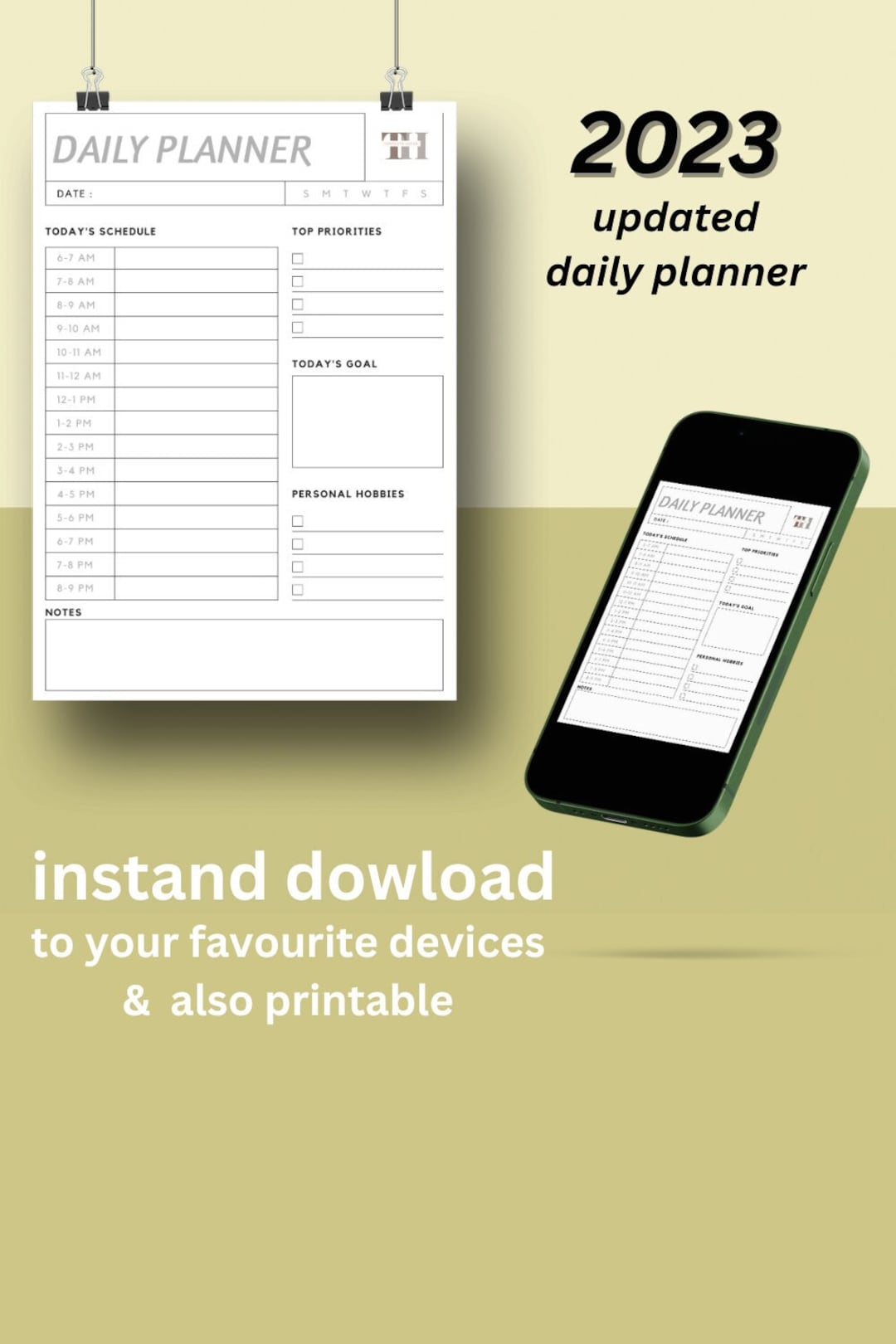 Digital Daily Planner Template Planing - Etsy