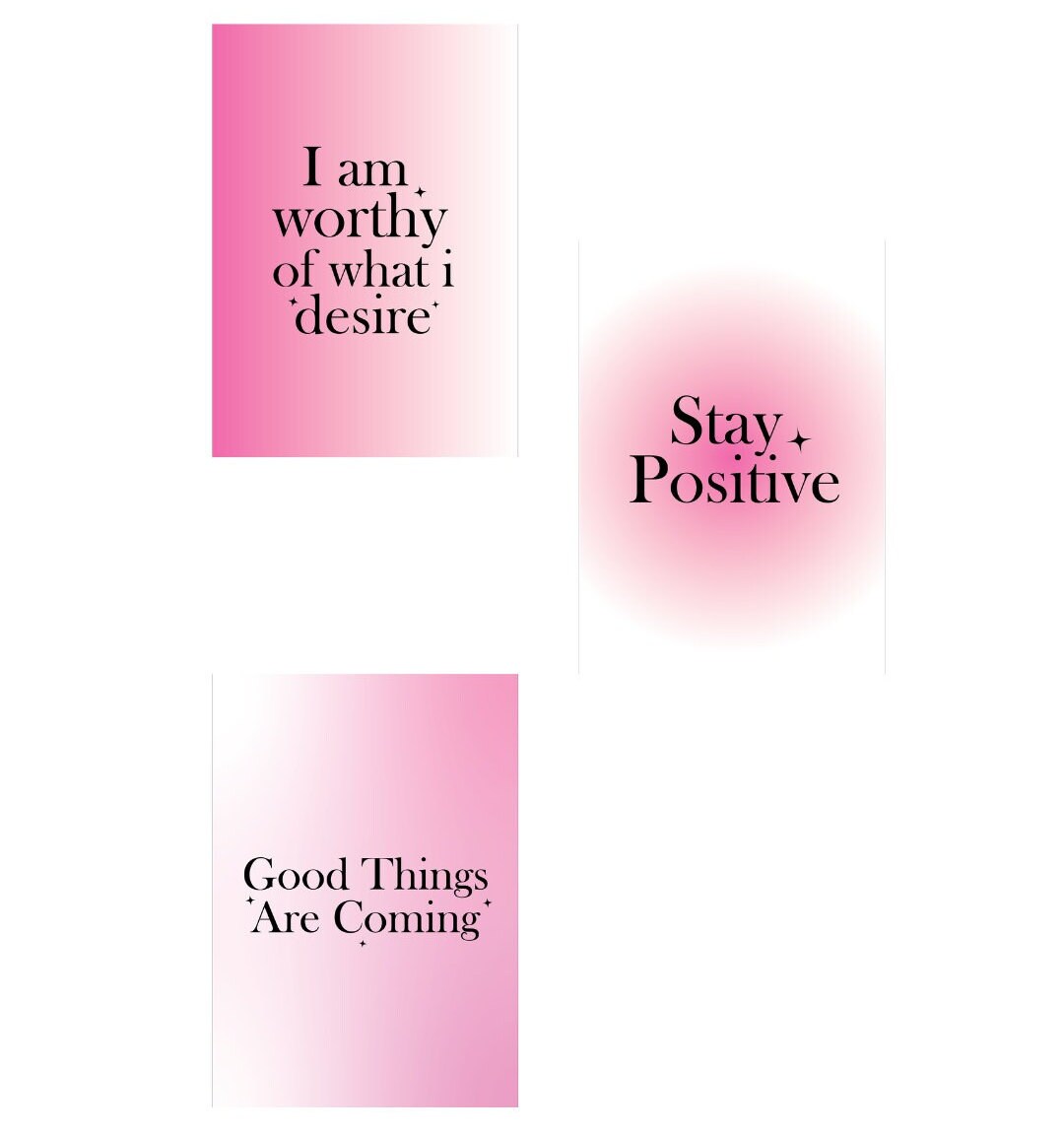 Pink Positive Affirmations Prints set of 3 A4 Wall Art Aesthetic ...