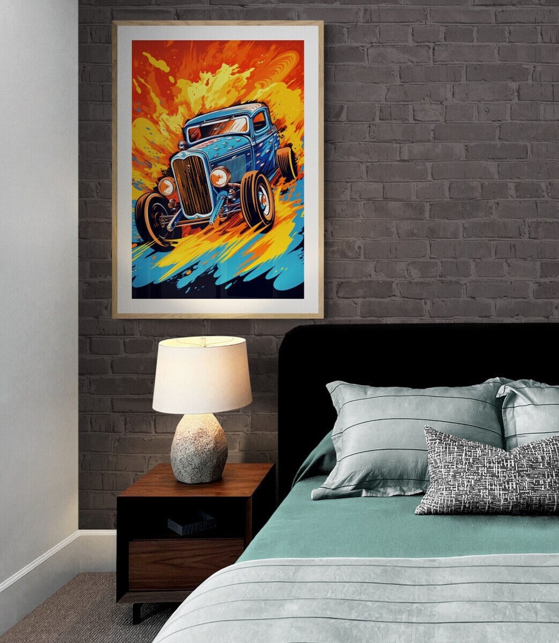 Hot Rod Pop Art Style Home Decor Wall Art Downloadable Print - Etsy