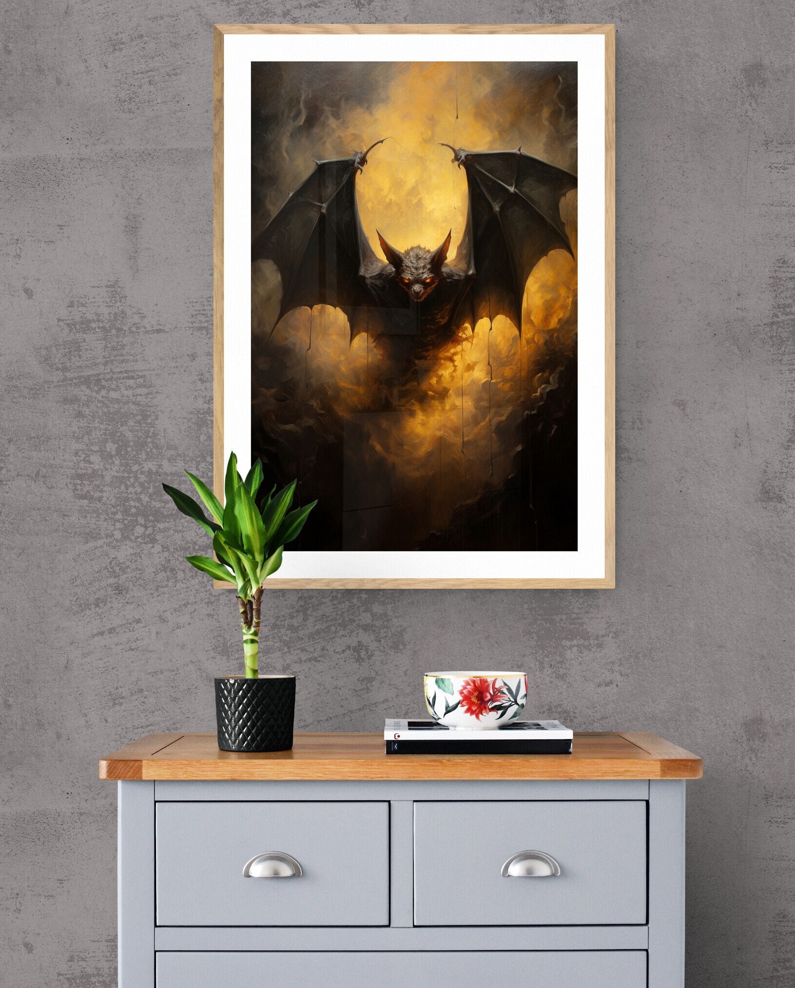 Gothic Bat Wall Art Digital Downloadable Art Print - Etsy
