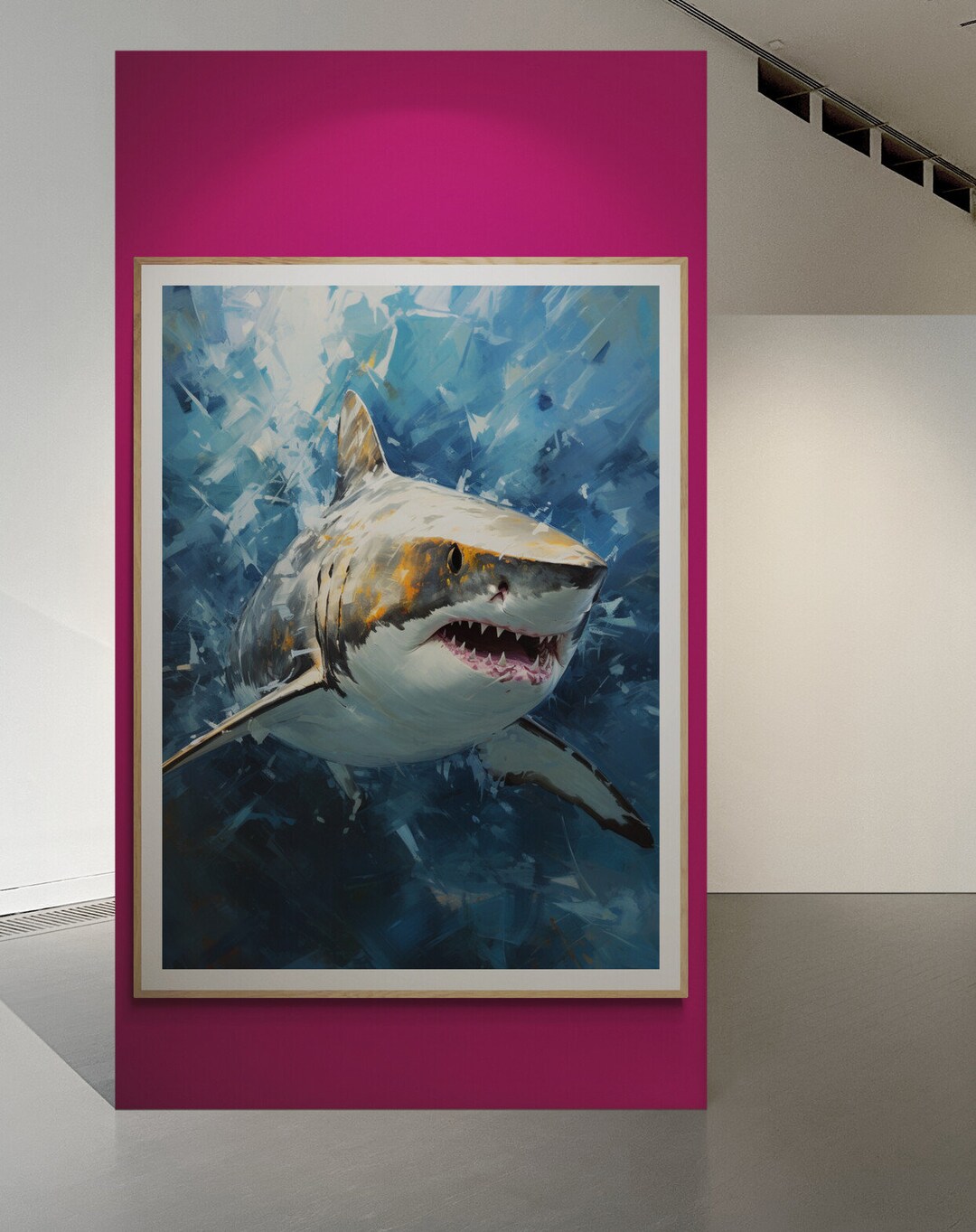 Abstract Great White Shark Wall Art Digital Downloadable Shark Print - Etsy