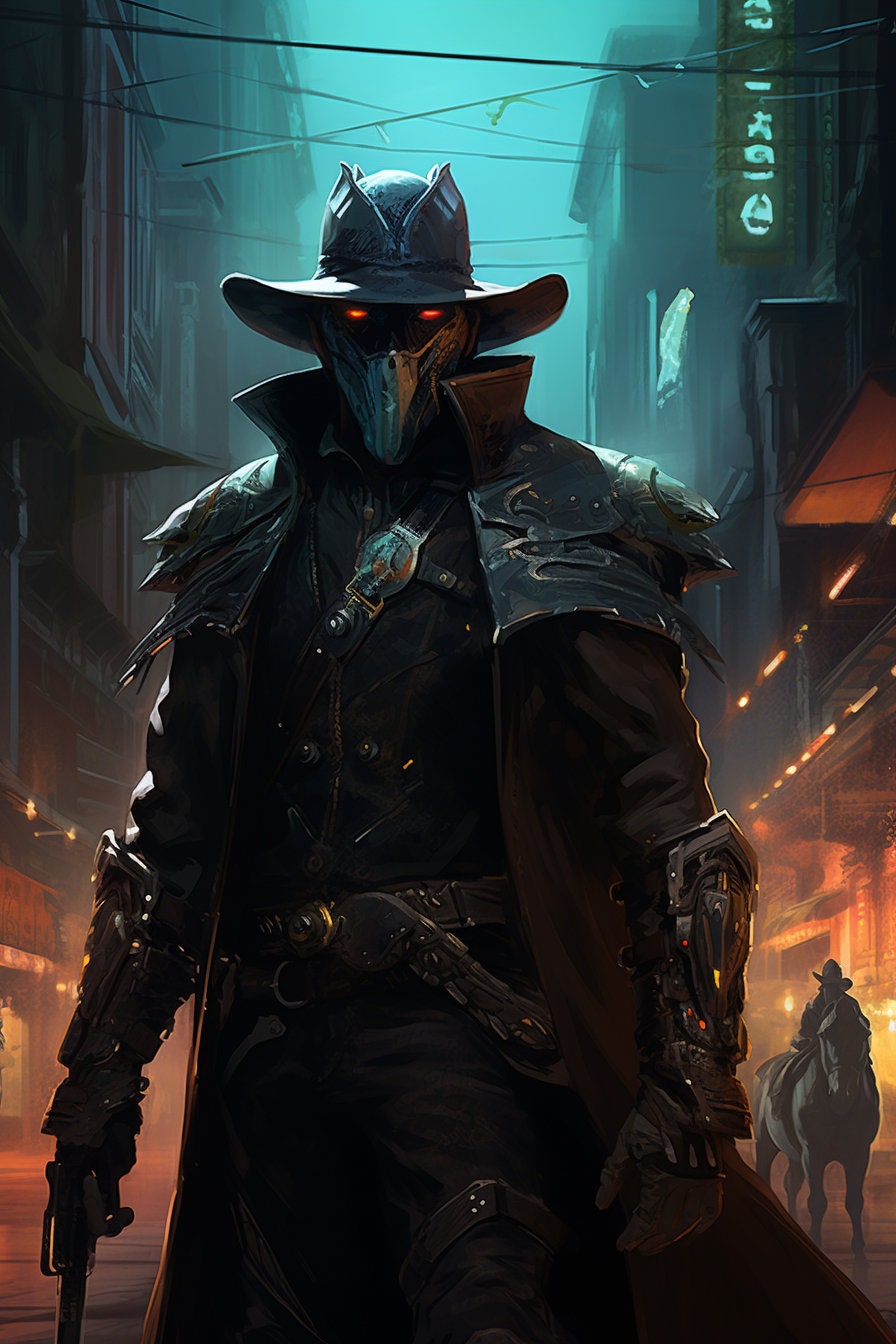 Cyberpunk Cowboy Wall Art Digital Downloadable Cyberpunk Print - Etsy