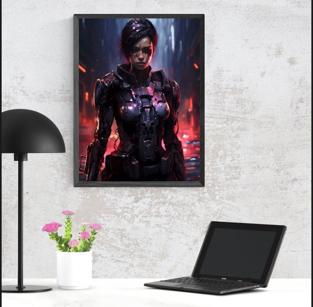 Cyberpunk Soldier Wall Art Digital Downloadable Cyberpunk Print - Etsy