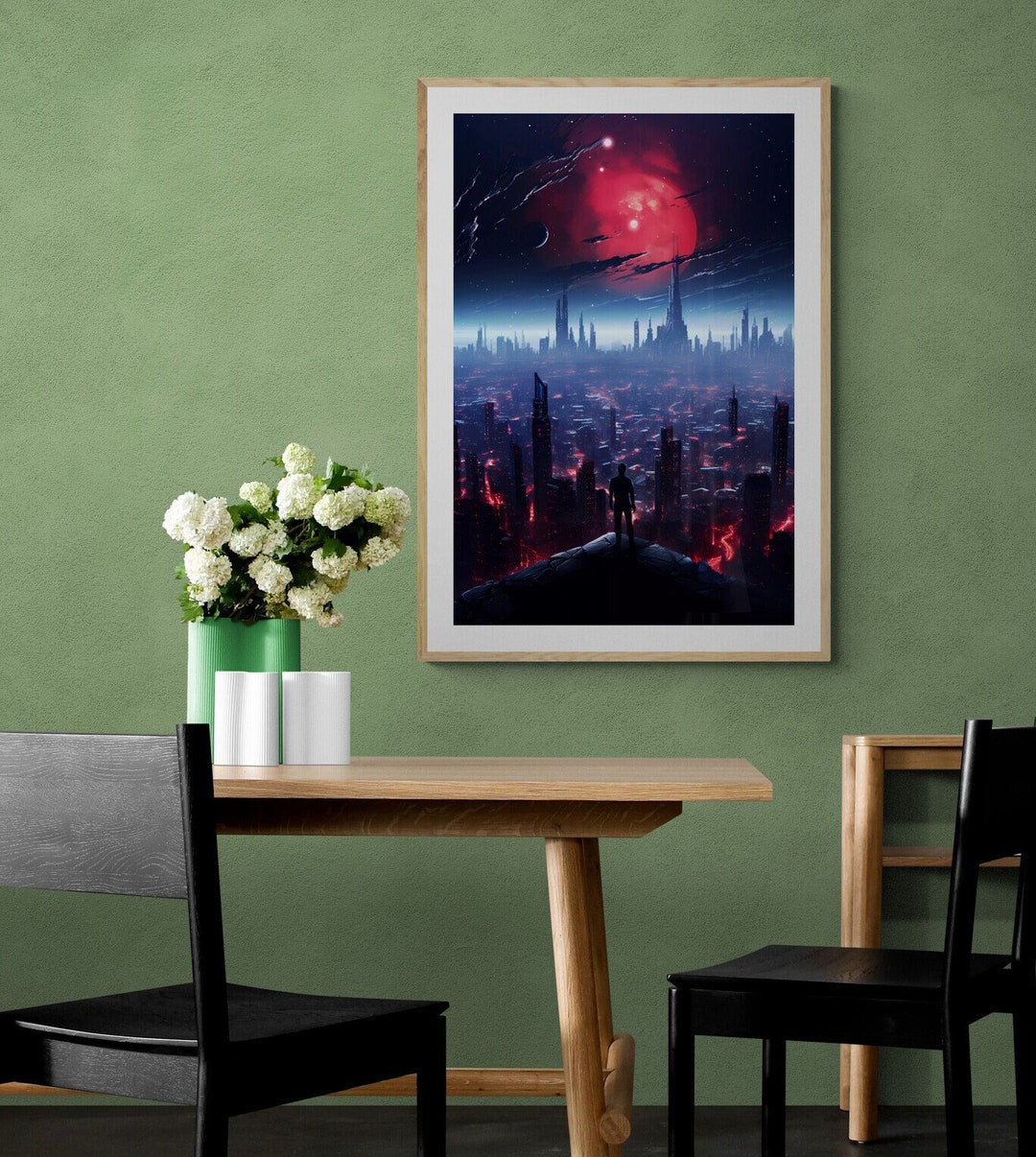 Cyberpunk Above the Cityscape Wall Art Digital Downloadable Cyberpunk ...