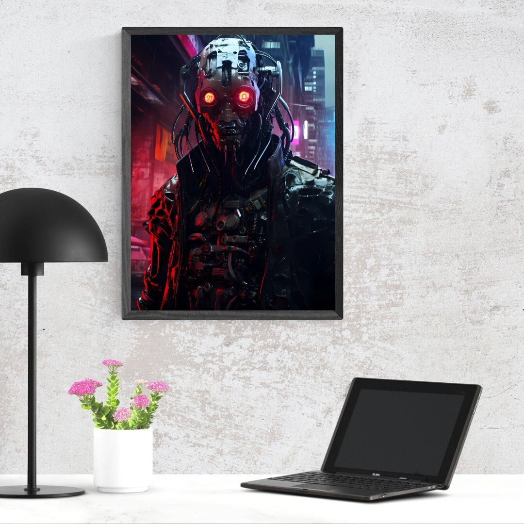 Cyberpunk Cyborg Wall Art Digital Downloadable Cyberpunk Print - Etsy