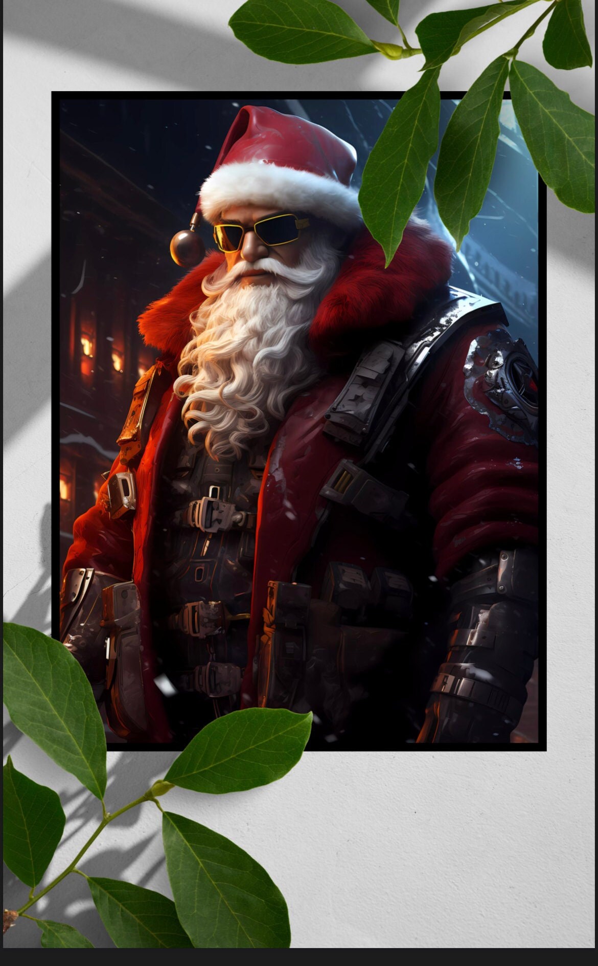 Cyberpunk Santa Wall Art Digital Downloadable Christmas Print - Etsy
