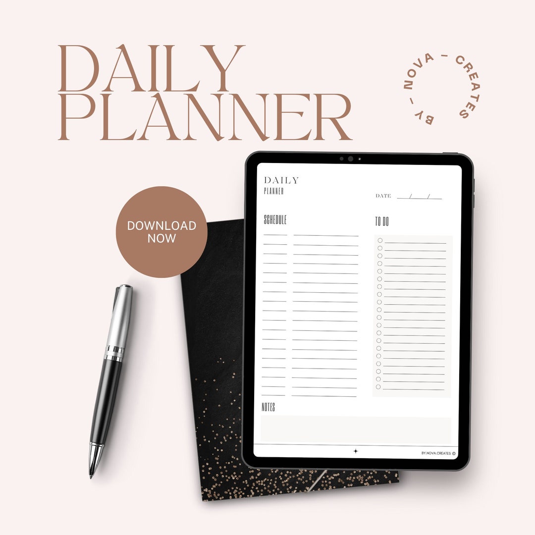 PRINTABLE Minimalistic DAILY Planner, Productivity Planner, Daily to Do ...