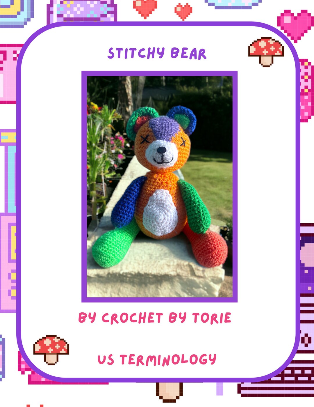 Stitchy Bear Crochet Pattern | Colour Block Bear Crochet Pattern | PDF ...
