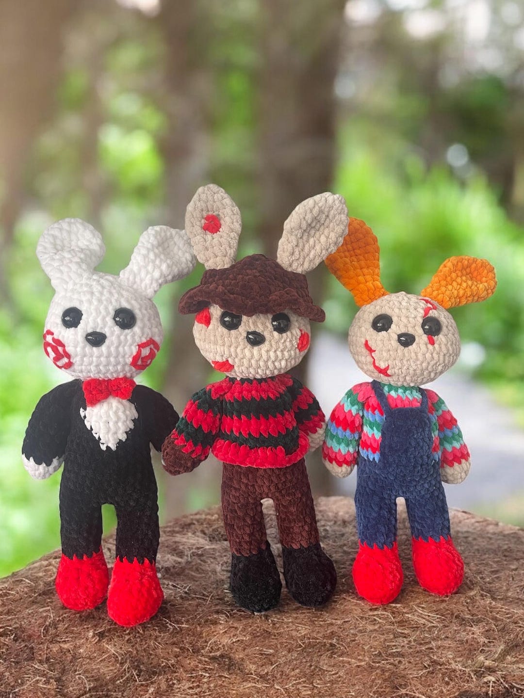Mini Horror Trio Classics Crochet Pattern | PDF Horror Crochet Bunny ...